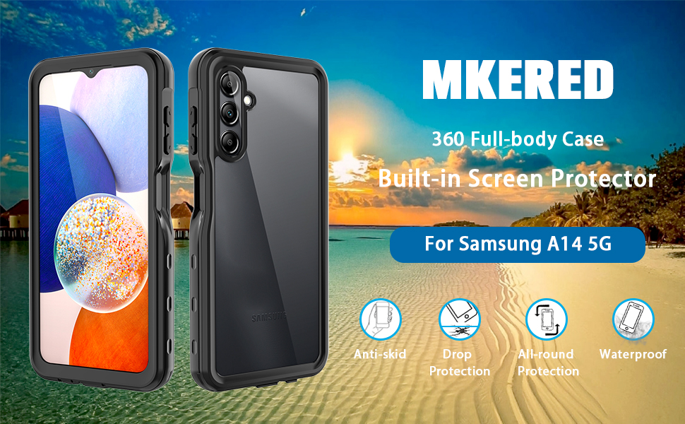 ShellBox Samsung A14 5g Case,Samsung Galaxy A14 5g Case IP68 Waterproof Dustproof Case and ...
