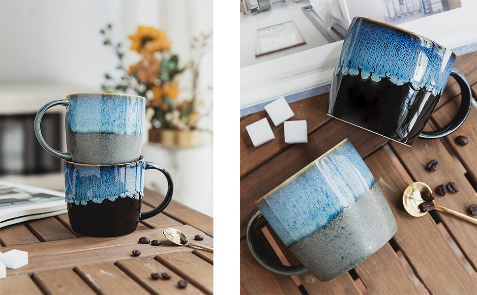 Amazon.com | Biigming Ceramic Coffee Mug Tea Cups Hanmade Kiln Altered ...