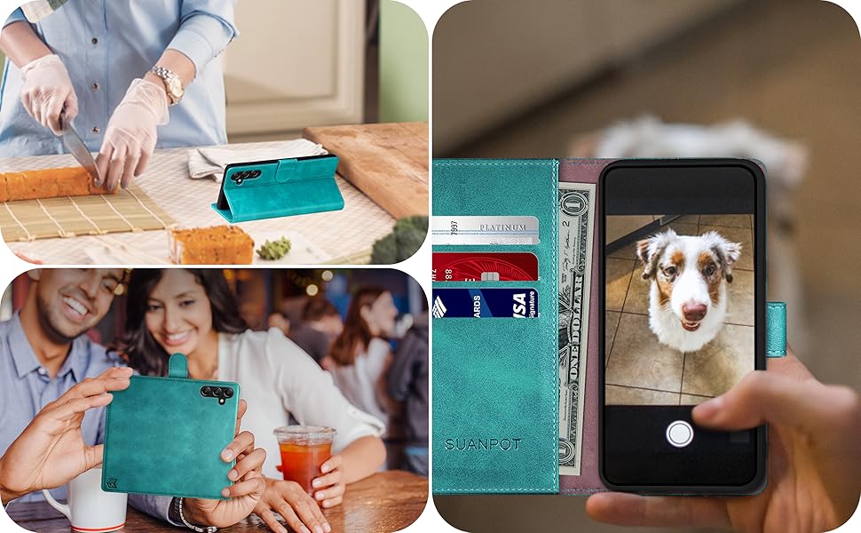 Amazon.com: SUANPOT for Samsung Galaxy A23 5G/4G Wallet case with RFID Blocking Credit Card ...