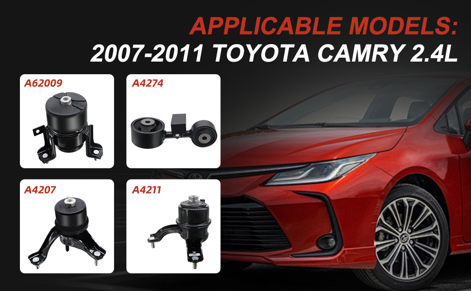 Amazon.com: Engine Motor Mount, Compatible with 2007-2011 Toyota Camry 2.4L, Replaces OE#A4207 ...