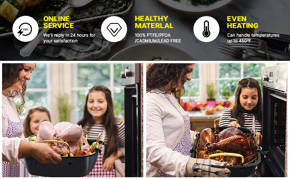 Amazon.com: Slow Slog Roasting Pan, 17 Inch x 13 Inch Roaster with ...