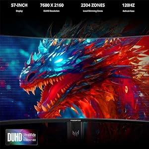 Acer 57" Predator Z57 7680 x 2160 Curved MiniLED Display : Amazon.ca: Electronics
