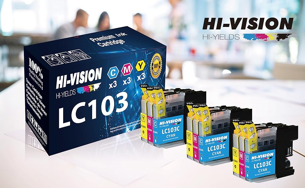 Amazon.com: HI-VISION HI-YIELDS 9 Pack Compatible LC-103XL Ink Cartridges Replacement for ...