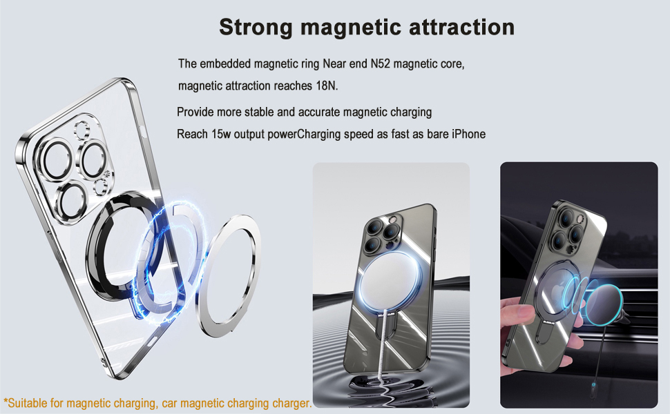 Amazon.com: QSIETSPY Magnetic Case for iPhone 16 Pro Max Case Invisible Stand [Military Drop ...
