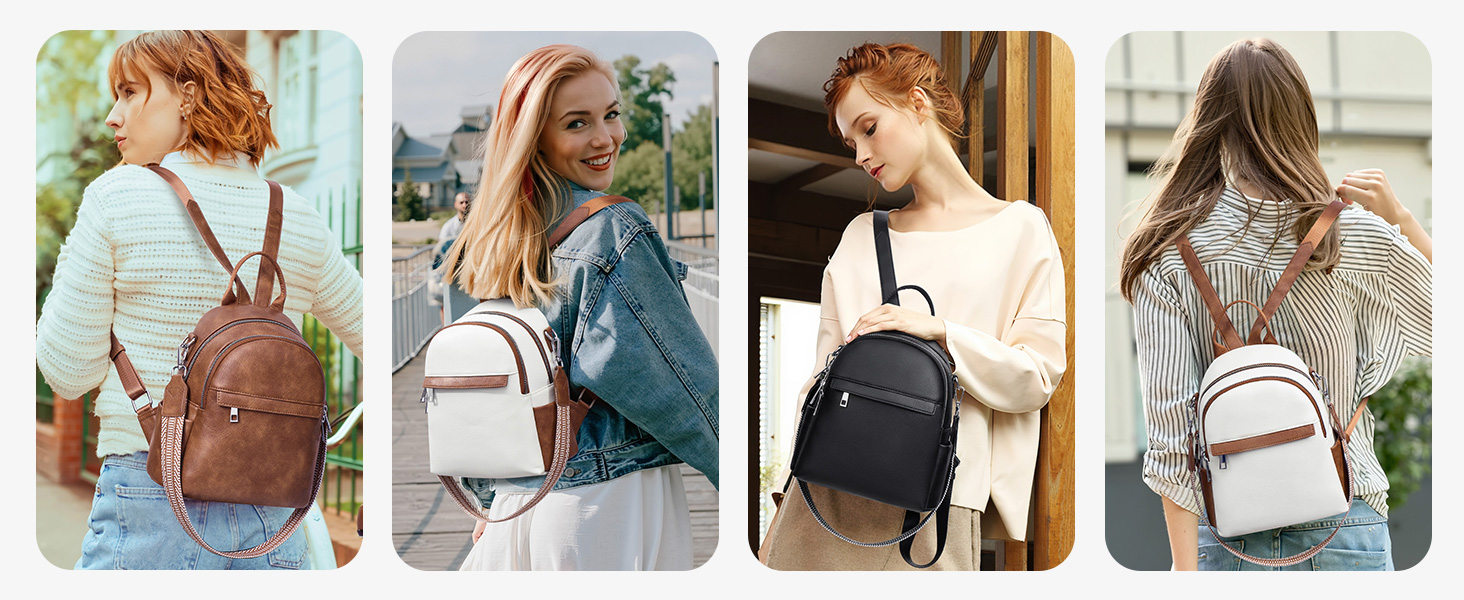 Amazon.com: Lexiyat Small Backpack Purse for Women Leather Mini Convertible Designer Backpack ...