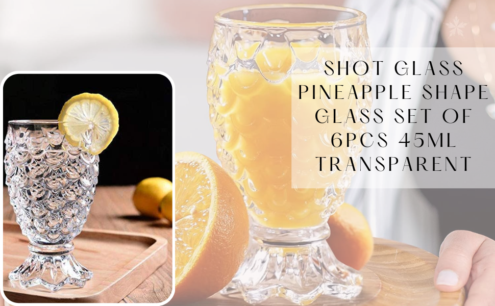 Buy flatmop Shot Glass Pineapple Shape Glass Set of 6 Pcs 180 ml Online ...