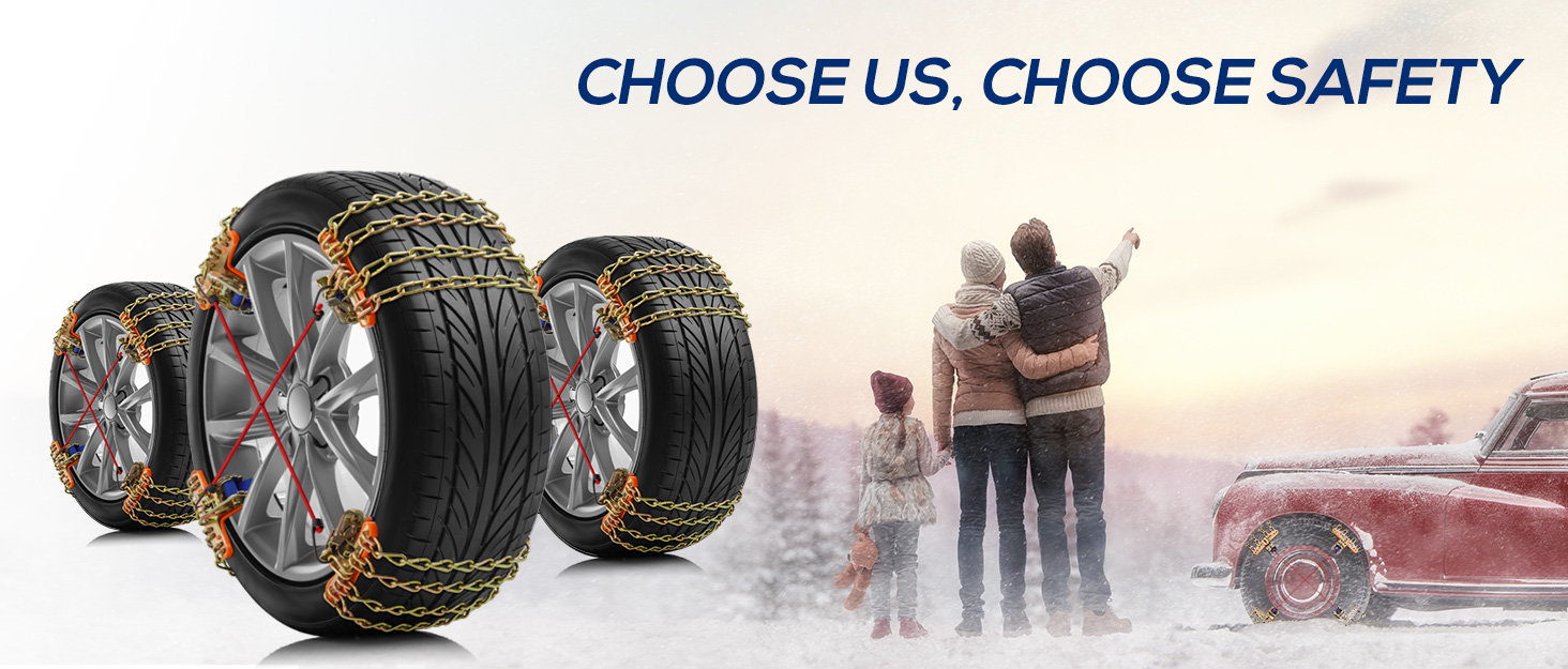Amazon.com: QIYISS Emergency Snow Chains - Adjustable Portable Universal Thickening Anti-skid ...