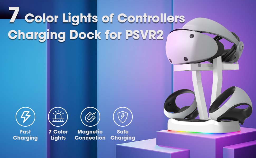 Amazon.com: Charger Dock Station for PS5 VR2, Fast Charger Dock with LED Light, Controller ...