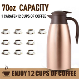 Amazon.com: GearRoot 2pcs 70oz Thermal Coffee Carafe Coffee Pitcher, Insulated Stainless Steel ...