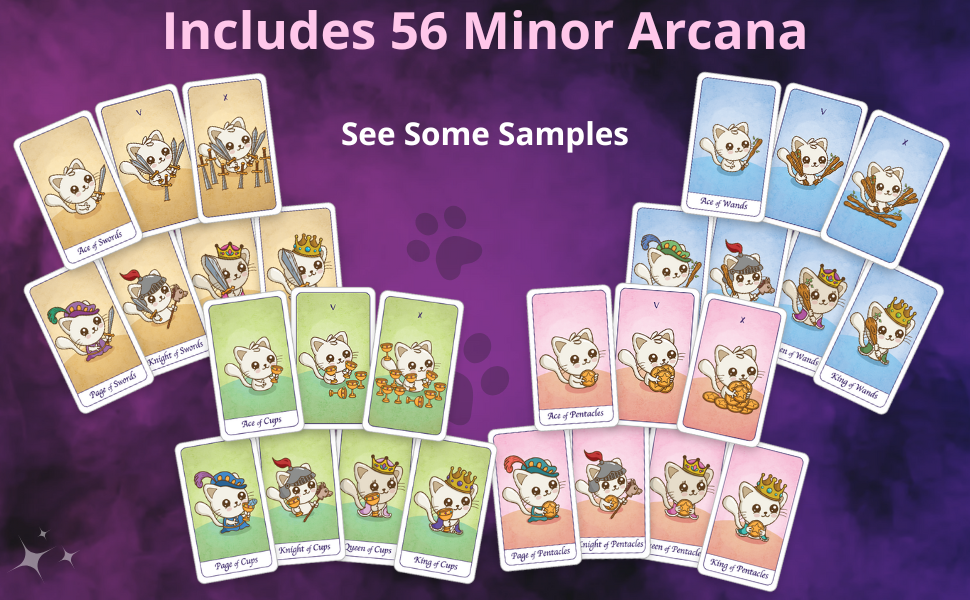 Amazon.com: Kawaii Cat Tarot: Cute Tarot Deck for Cat Lovers & Enthusiasts - 78 Cards with ...