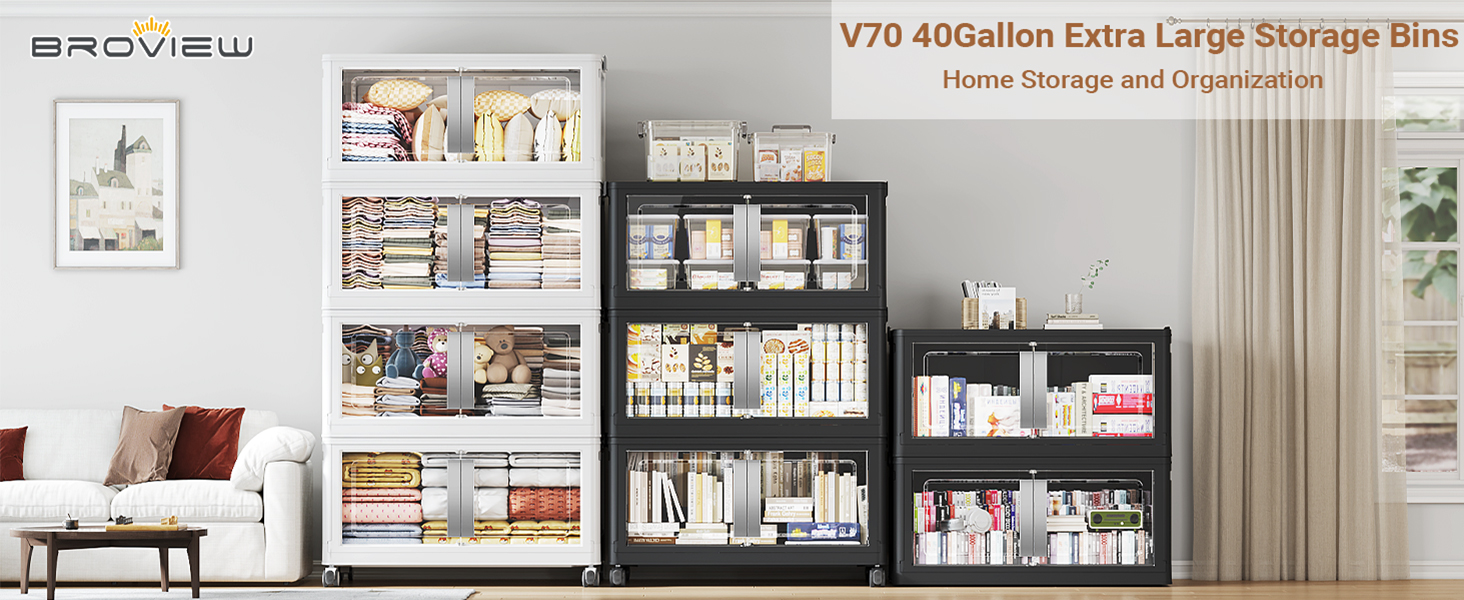 Amazon.com: BROVIEW 160Qt Extra Large Stackable Storage Bins with Lids ...