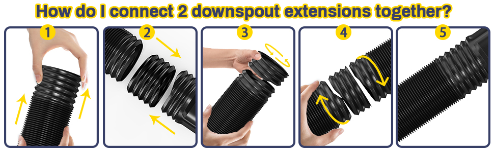 Fixmend 2 Packs Gutter Downspout Extensions Extra Long, Drain Downspout ...