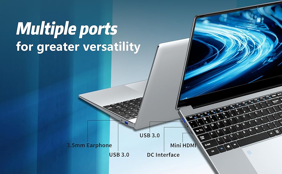 15,6" PC Portable, Celeron N5095 CPU, Win11 Ordinateur Portable 24Go RAM 512Go SSD, Clavier ...