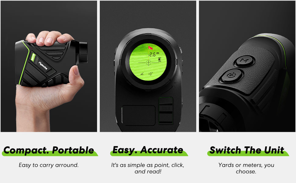 Golf Rangefinder with Slope, 1200 Yards Laser Range Finder for Golfing, 7X Magnification, Flag ...