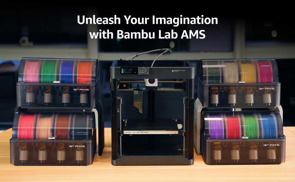 Bambu Lab AMS - Automatic Material System, Support Up to 16 Colors/Multi Materials, Filament ...