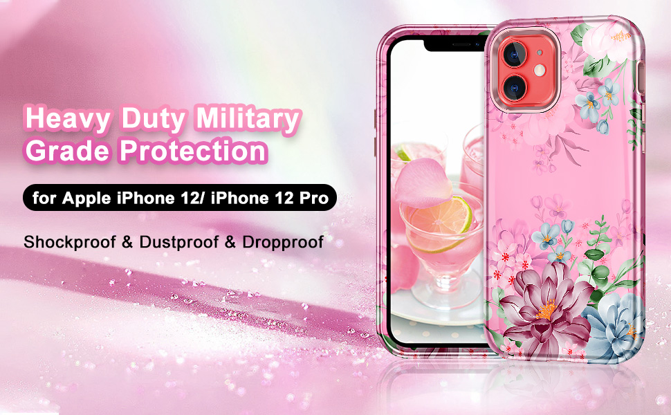 Amazon.com: Btscase for iPhone 12 Case/iPhone 12 Pro Case, Heavy Duty Three Layer Marble ...