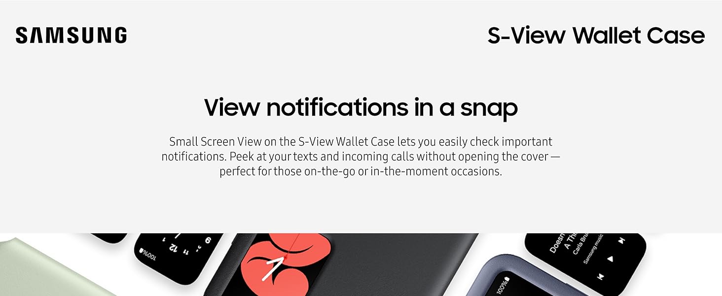 Amazon.com: Samsung Galaxy S24+ Plus S-View Wallet Phone Case, Protective Cover with Smart Small ...