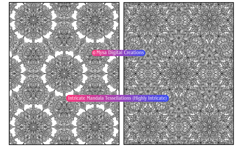 Amazon.com: Adult Coloring Book - Intricate Mandala Tessellations ...