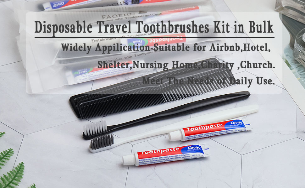 Amazon.com : 100Pcs Disposable Toothbrushes with Toothpaste and Comb ...