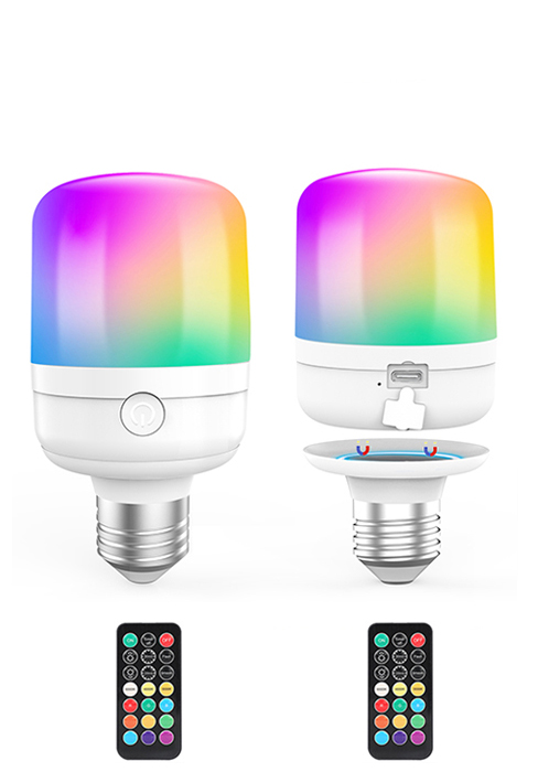 Eocean E27 Rechargeable Light Bulbs with Remote Control, Wireless Light ...