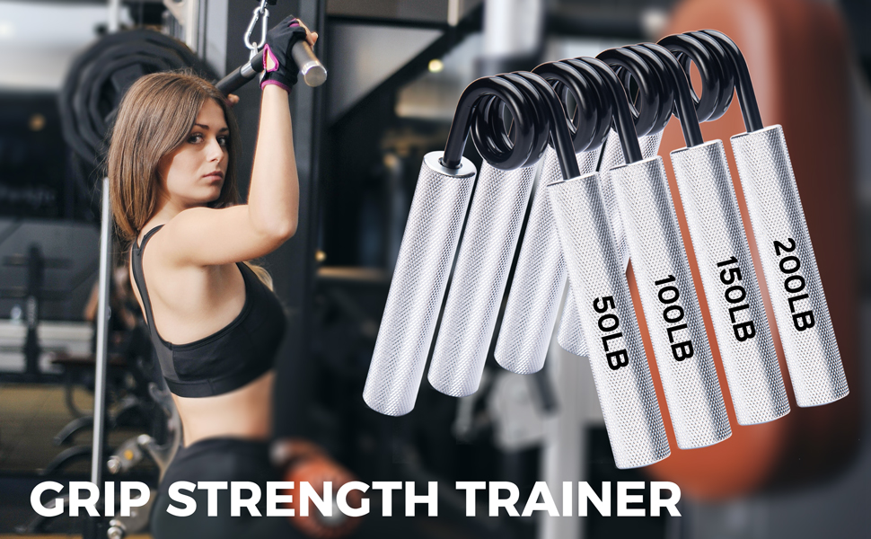 Amazon.com : Grip Strength Trainer 4 Pack,Metal Grip Strength Set 50lb-200lb Hand Grip Gripper ...