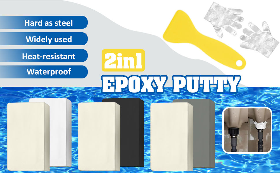 Epoxy Putty, 10oz / 280g Fast Repair Pool Putty, Underwater or Above Epoxy Repair Putty for ...