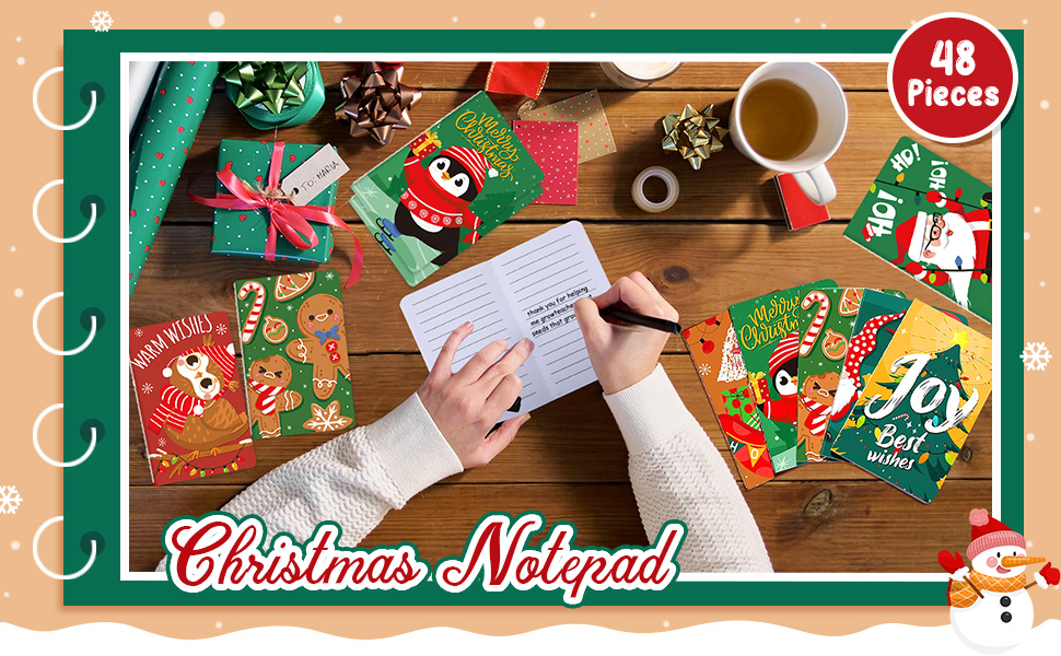 Amazon.com : 48 Pcs Christmas Notepad Mini Notebooks Holiday Note Pads ...