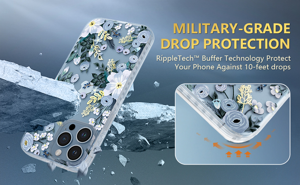 Amazon.com: Scorpify for iPhone 15 Pro Max Case Blue Nemophila Floral Design, Cute Clear Flower ...