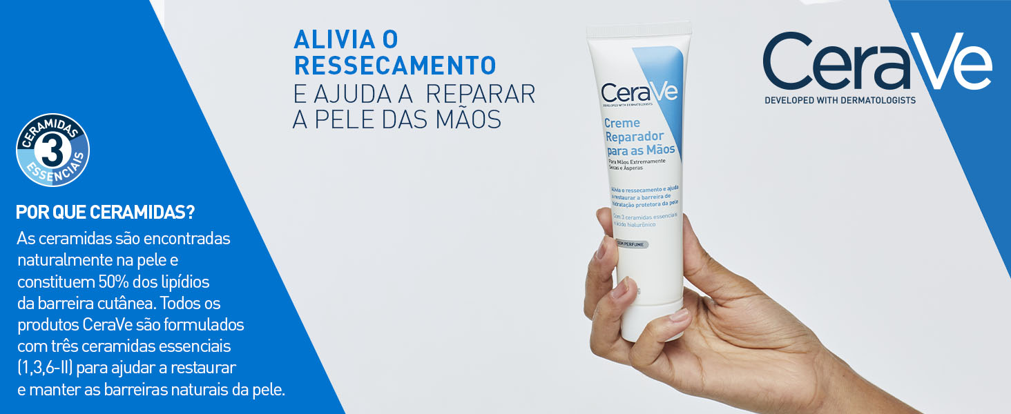 CeraVe, Creme Reparador para Mãos, com Ácido Hialurônico, 100ml : Amazon.com.br: Beleza