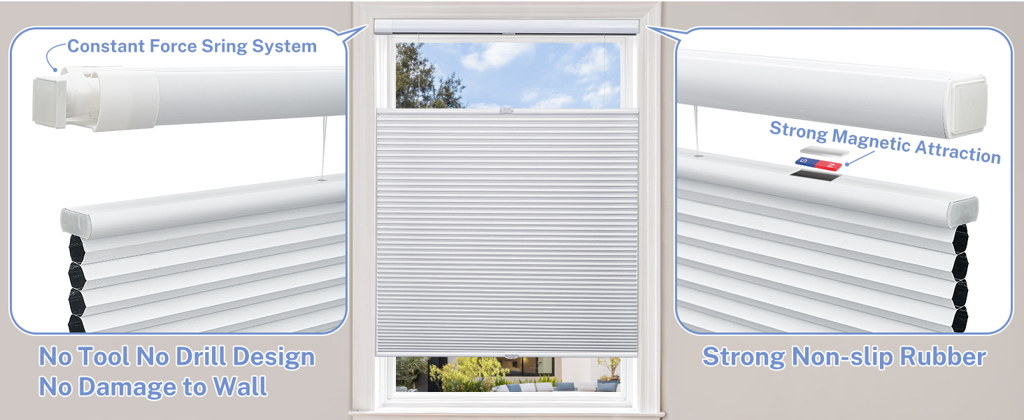 Amazon.com: UrMoon Top Down Bottom Up Cellular Shades No Tools No Drill ...