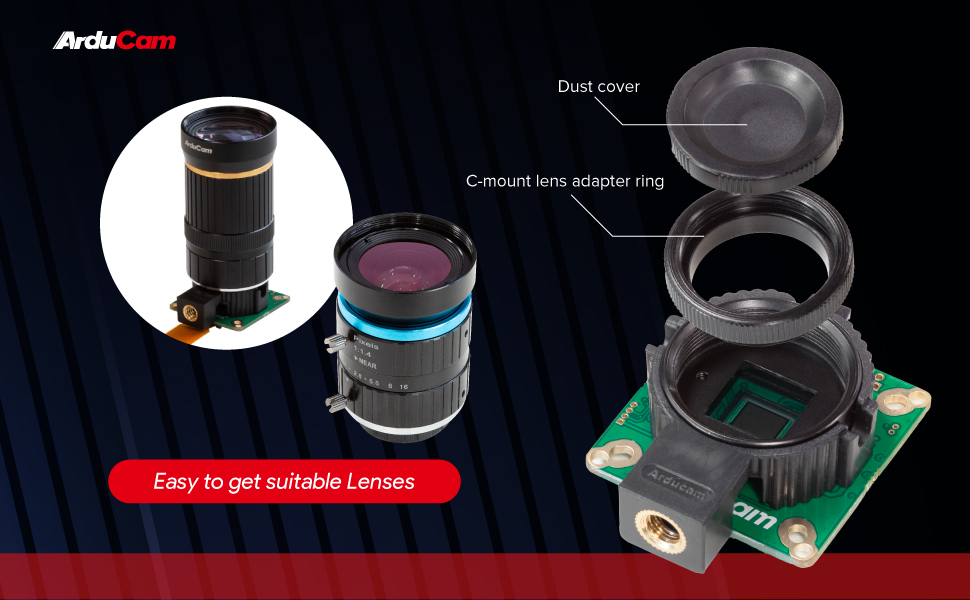 Amazon.com: Arducam for Raspberry Pi HQ Camera Module,12.3MP IMX477 Raspberry Pi Camera for ...