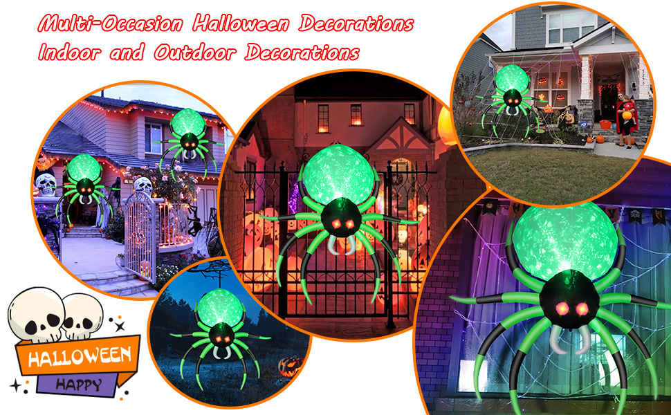 Amazon.com: 8 FT Halloween Inflatable Spider Decorations, Blow Up Hanging Spider Outdoor ...