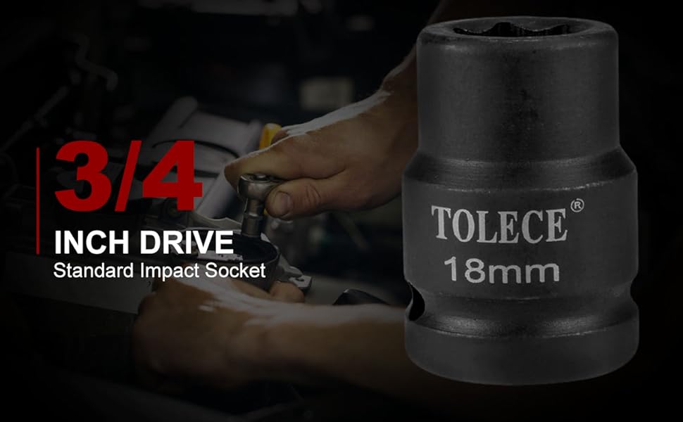 Amazon.com: uxcell 3/4-Inch Drive by 30mm 6-Point Shallow Impact Socket, for Ratchets, Torque ...