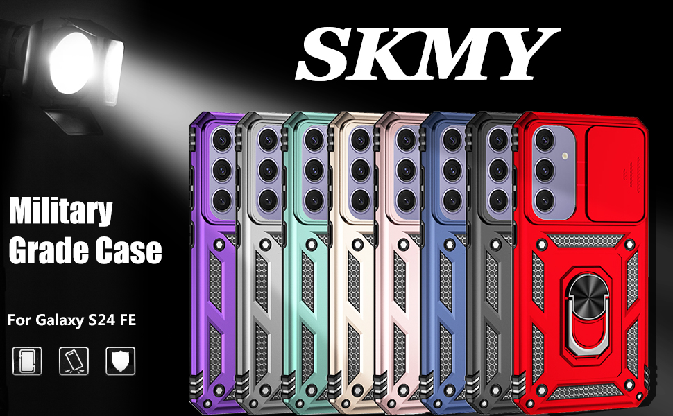 Amazon.com: SKMY for Galaxy S24 FE Case, with Screen Protectors and Camera Cover,[Military Grade ...