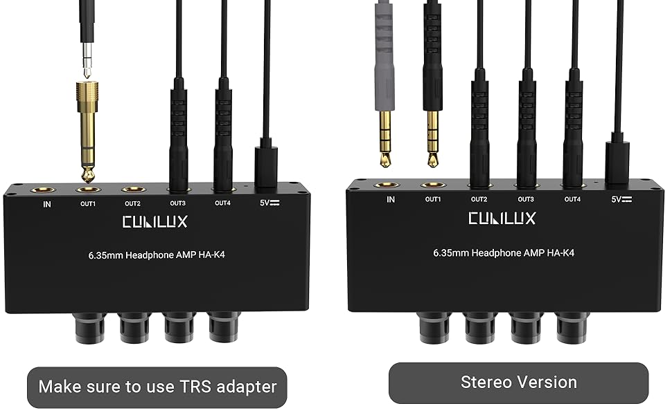 Amazon.com: Cubilux 4-Channel 6.35 Headphone Amplifier Aluminum Audio ...