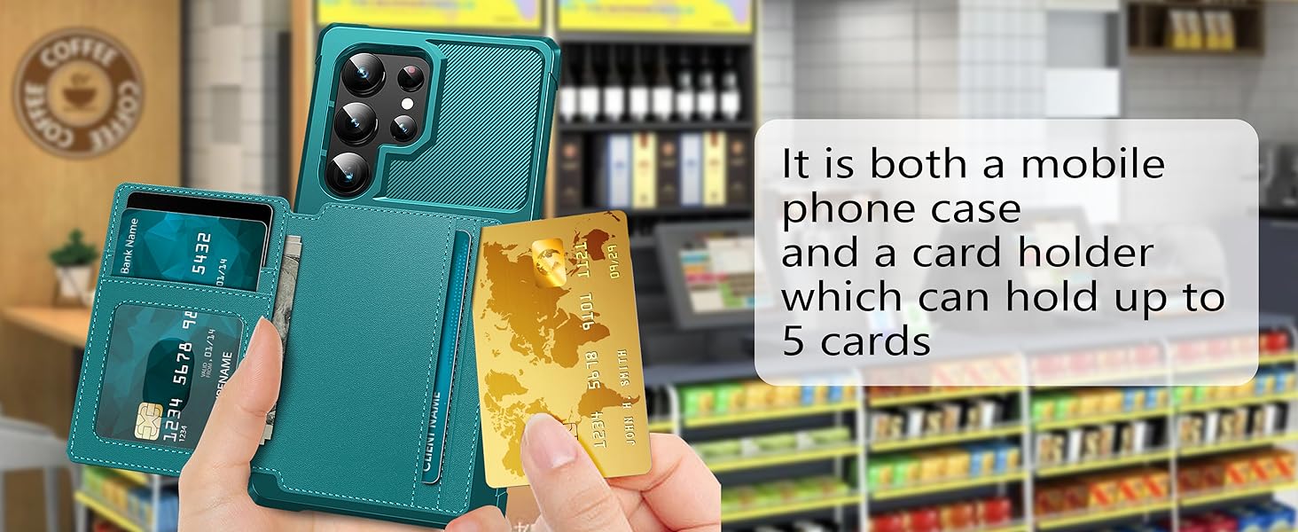 Amazon.com: Tcaraersing for Samsung Galaxy S24 Ultra Case with Card Holder, Compatible with ...