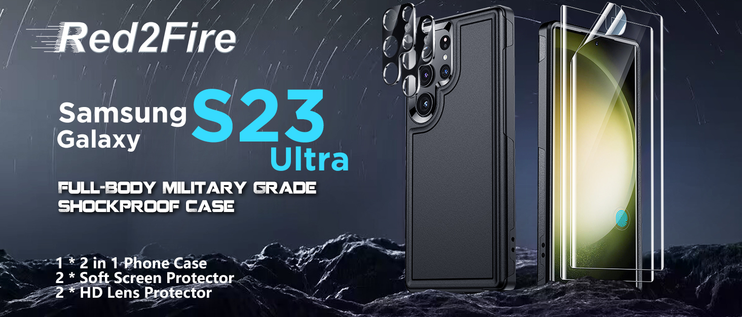 Amazon.com: Red2Fire for Samsung Galaxy S23 Ultra Case, [Military Grade Drop Protection] Non ...