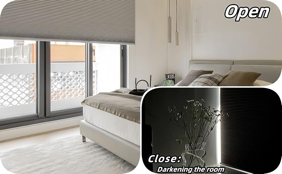 SENXIEN Blackout Cellular Shades Cordless Honeycomb Shades for Windows ...