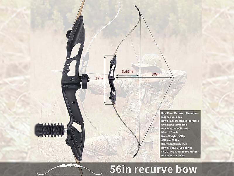 Amazon.com : SOPOGER Archery Hunting Recurve Bows - 56'' Takedown ...