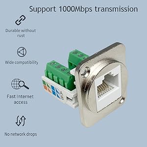 Amazon.com: PENGLIN 5PCS RJ45 Panel Mount Screw Terminal Adapter, RJ45 ...