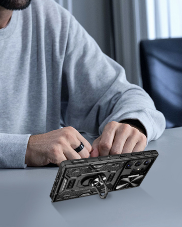 Amazon.com: VEGO Case for Galaxy S24 Ultra with Stand, Slide Camera Cover & Magnetic Ring ...