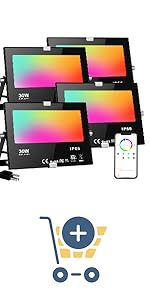 LED Flood Lights RGB Color Changing 100W Equivalent Outdoor, 15W ...