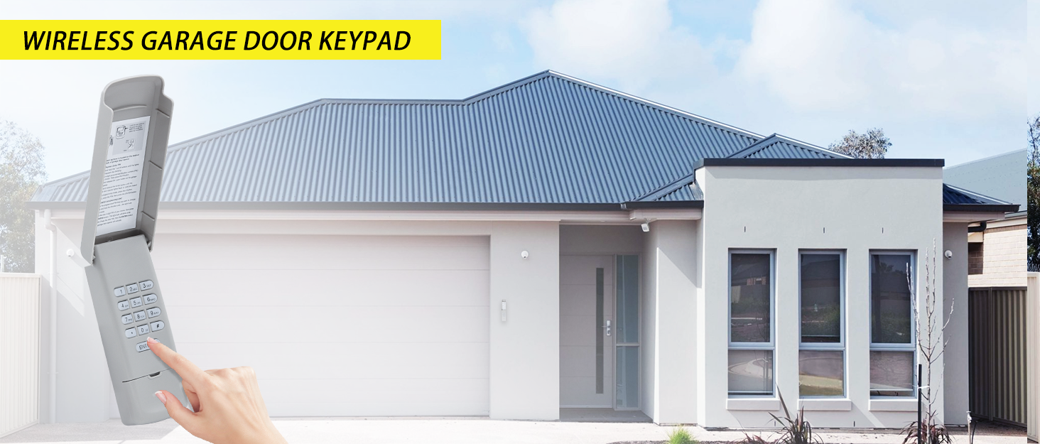 877LM Wireless Keypad Garage Door Opener,Keyless Entry Keypad for ...
