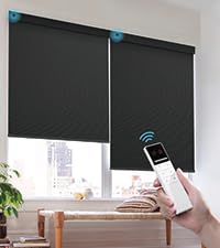 Amazon.com: ZSTARR Motorized Roller Blinds with Remote Control, Blackout Smart Window Shade,Tuya ...