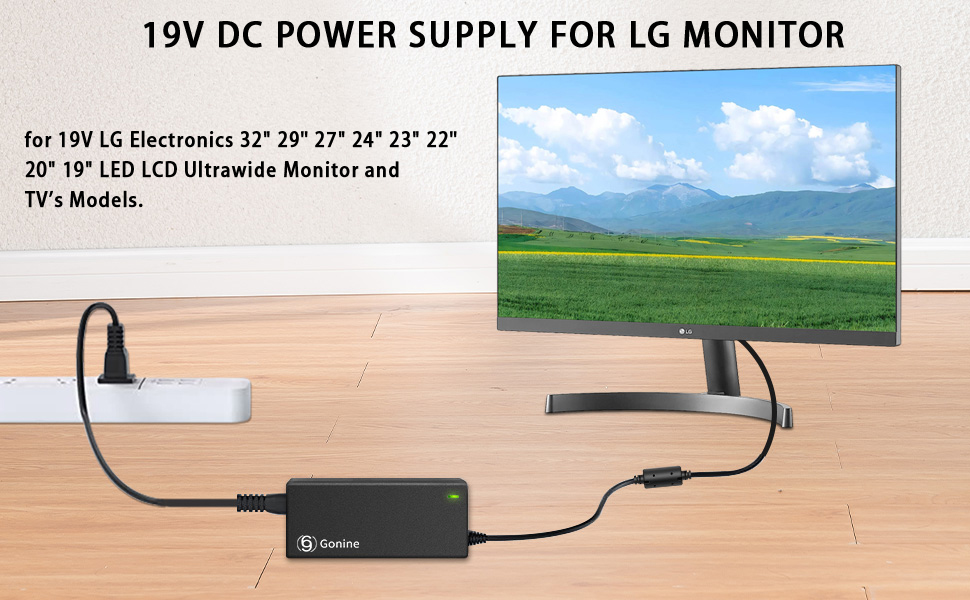 Amazon.com: 19V for LG TV Monitor Power Cord Replacement, 19Volts DC Power Supply Adapter for LG ...
