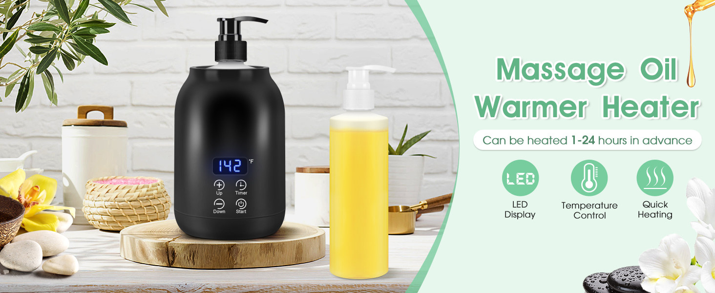Amazon.com: Gugxiom Massage Oil Warmer, LED Display Single Bottle Pro Massage Heater ...