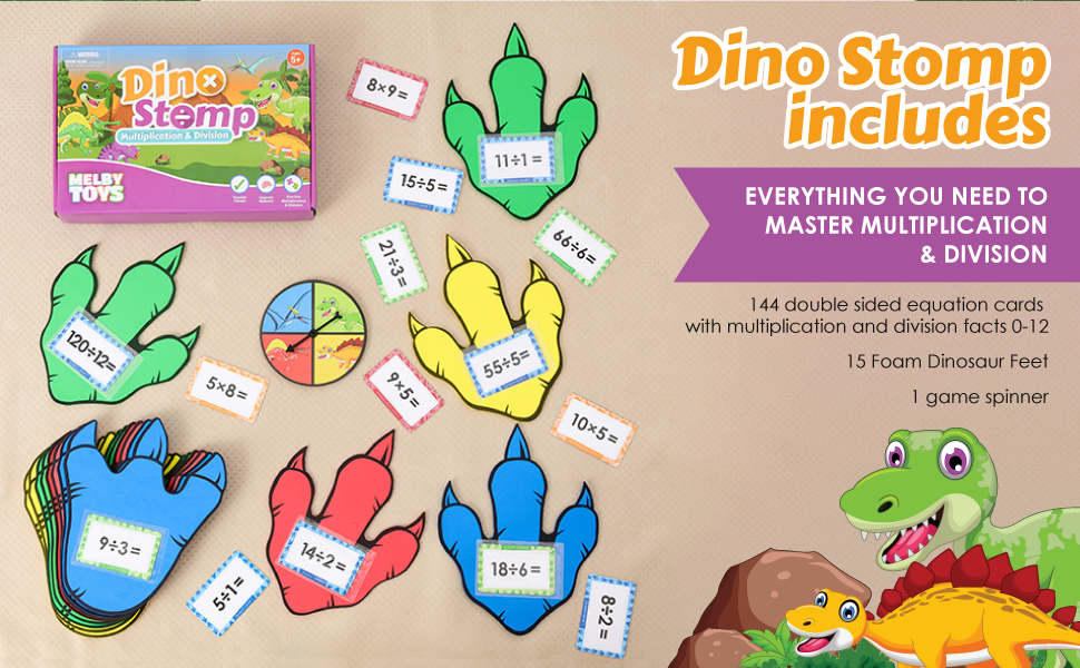 Amazon.com: Dino Stomp Multiplication Game | Includes 144 ...