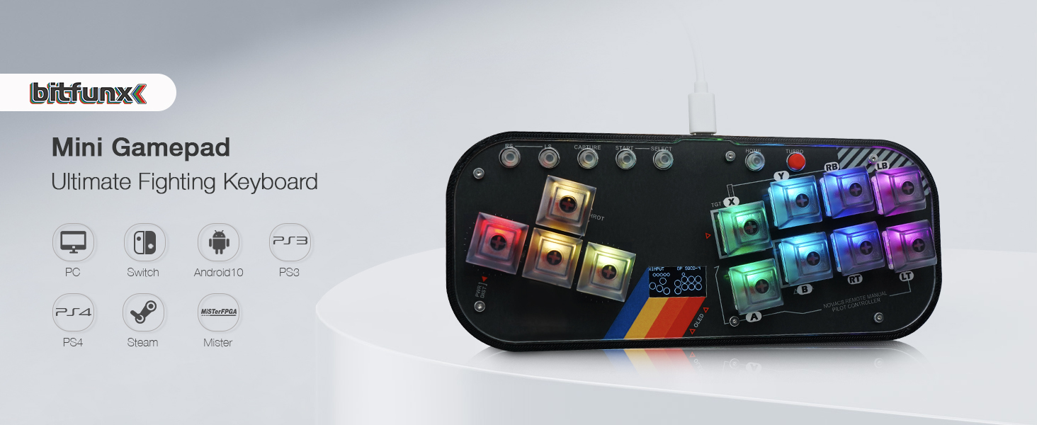 Amazon.com: BITFUNX Flatbox Gaming Keypad, Arcade Stick All-Button ...