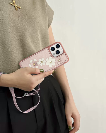 Amazon.com: rongki for iPhone 16 Pro Max Case, Wallet with Card Holder, Cute Flower Design ...