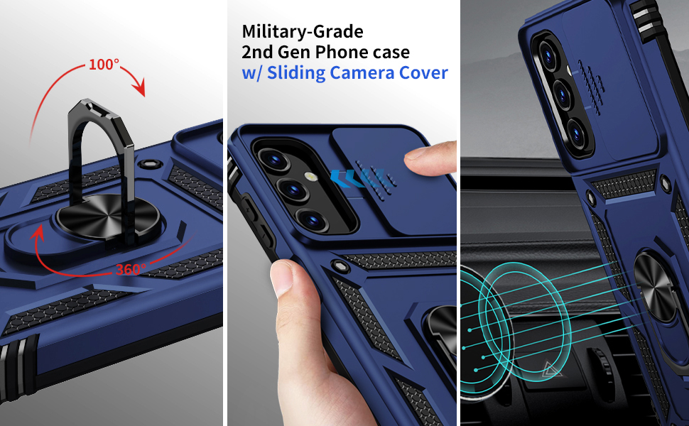 Amazon.com: Vinve for Samsung Galaxy A15 5G Case with Slide Lens Cover, HD Screen Protector ...
